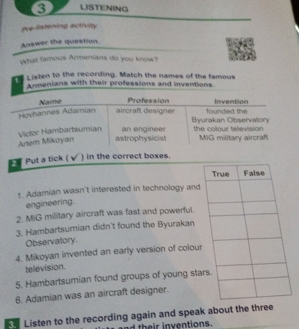 Match the names of the famous Armenians with | StudyX