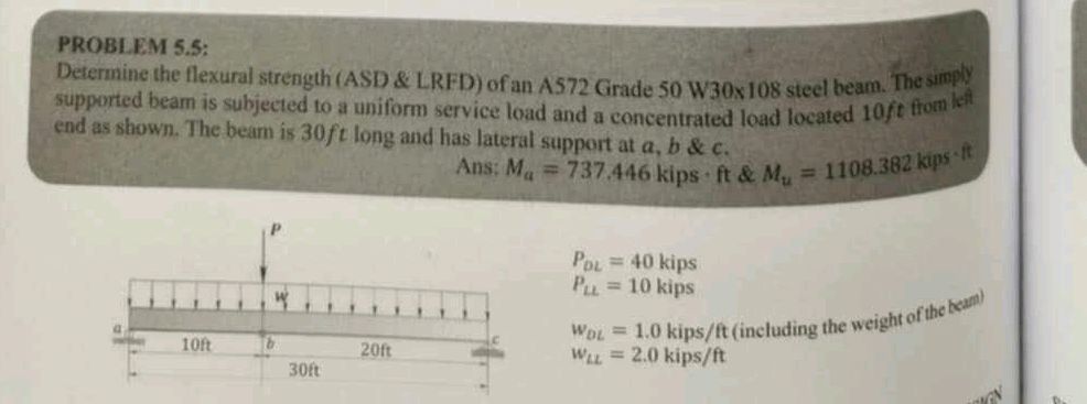 PROBLEM 5.5: Determine the flexural strength | StudyX
