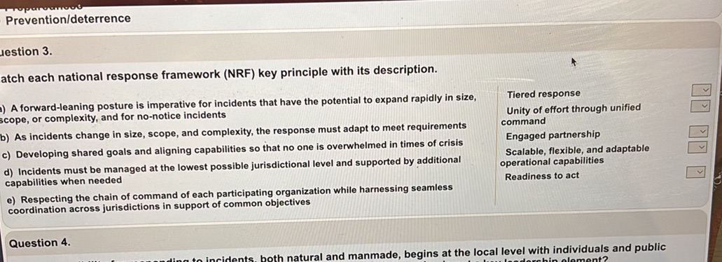 Question 3. Match each national response | StudyX