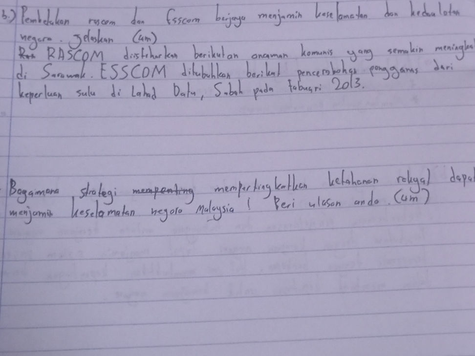 b.) Pembedakan rascem dan Esscom berjaya | StudyX