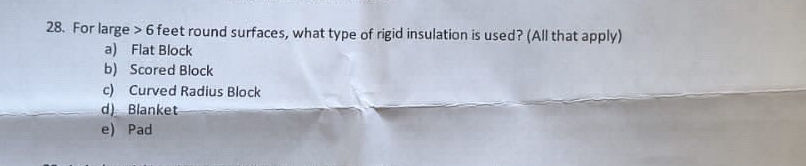 28. For large $>6$ feet round surfaces, what | StudyX