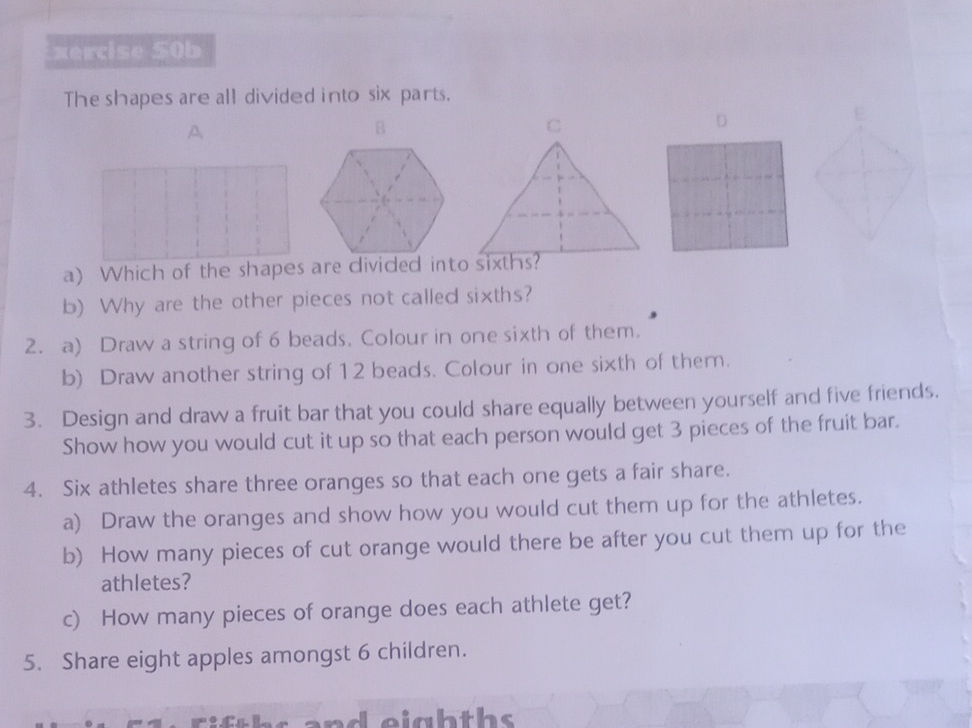 Exercise 50b The shapes are all divided | StudyX
