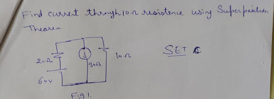 Find current through 10Ω resistance using | StudyX