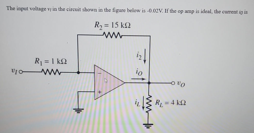 The input voltage $v_i$ in the circuit shown | StudyX