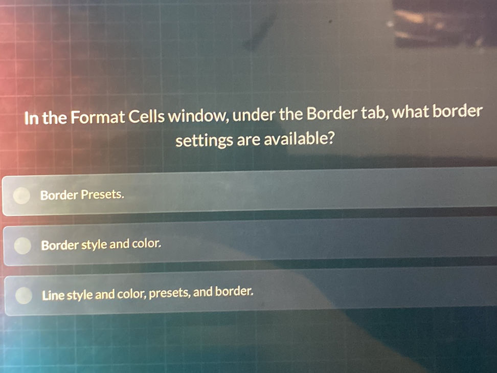 In the Format Cells window, under the Border | StudyX