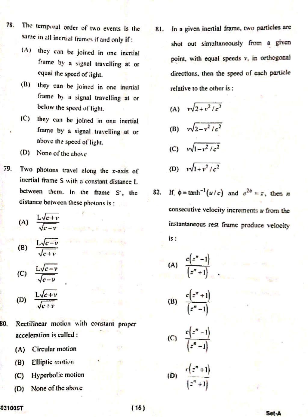 78. The temporal order of two events is the | StudyX