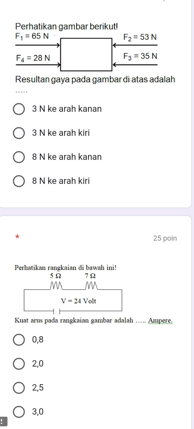 Perhatikan gambar berikut! $F_1 = 65 N$ | StudyX