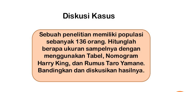 Sebuah penelitian memiliki populasi sebanyak