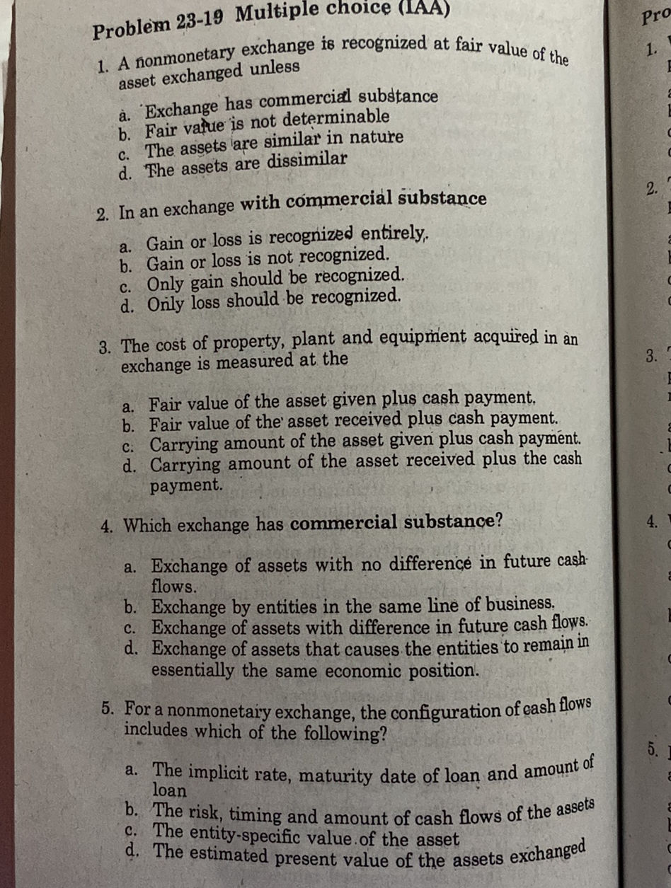 Problem 23-19 Multiple choice (IAA) 1. A | StudyX