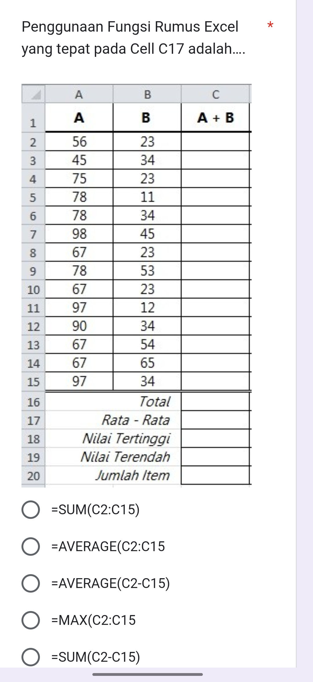 Penggunaan Fungsi Rumus Excel yang tepat | StudyX