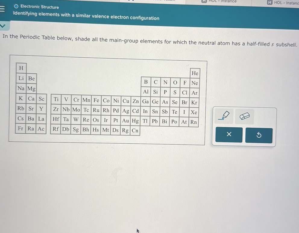 In the Periodic Table below, shade all the | StudyX