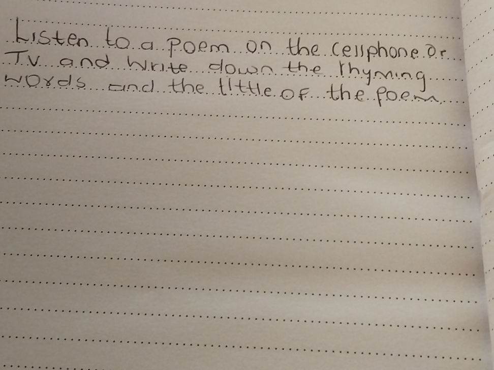 Listen to a poem on the cellphone or TV and | StudyX