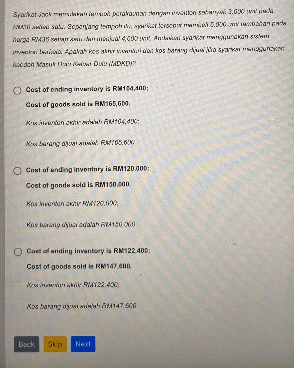 Syarikat Jack memulakan tempoh perakaunan | StudyX