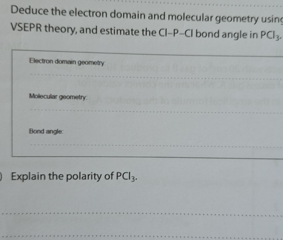 Deduce the electron domain and molecular | StudyX