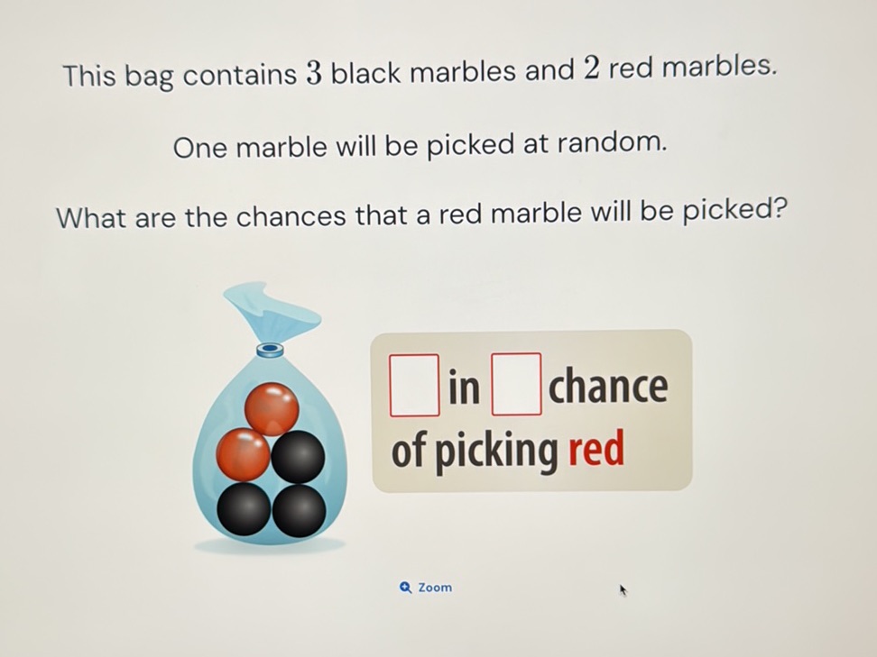 This bag contains 3 black marbles and 2 red | StudyX