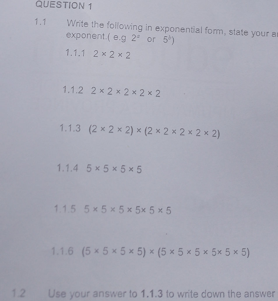 1. 1 Write the following in exponential | StudyX