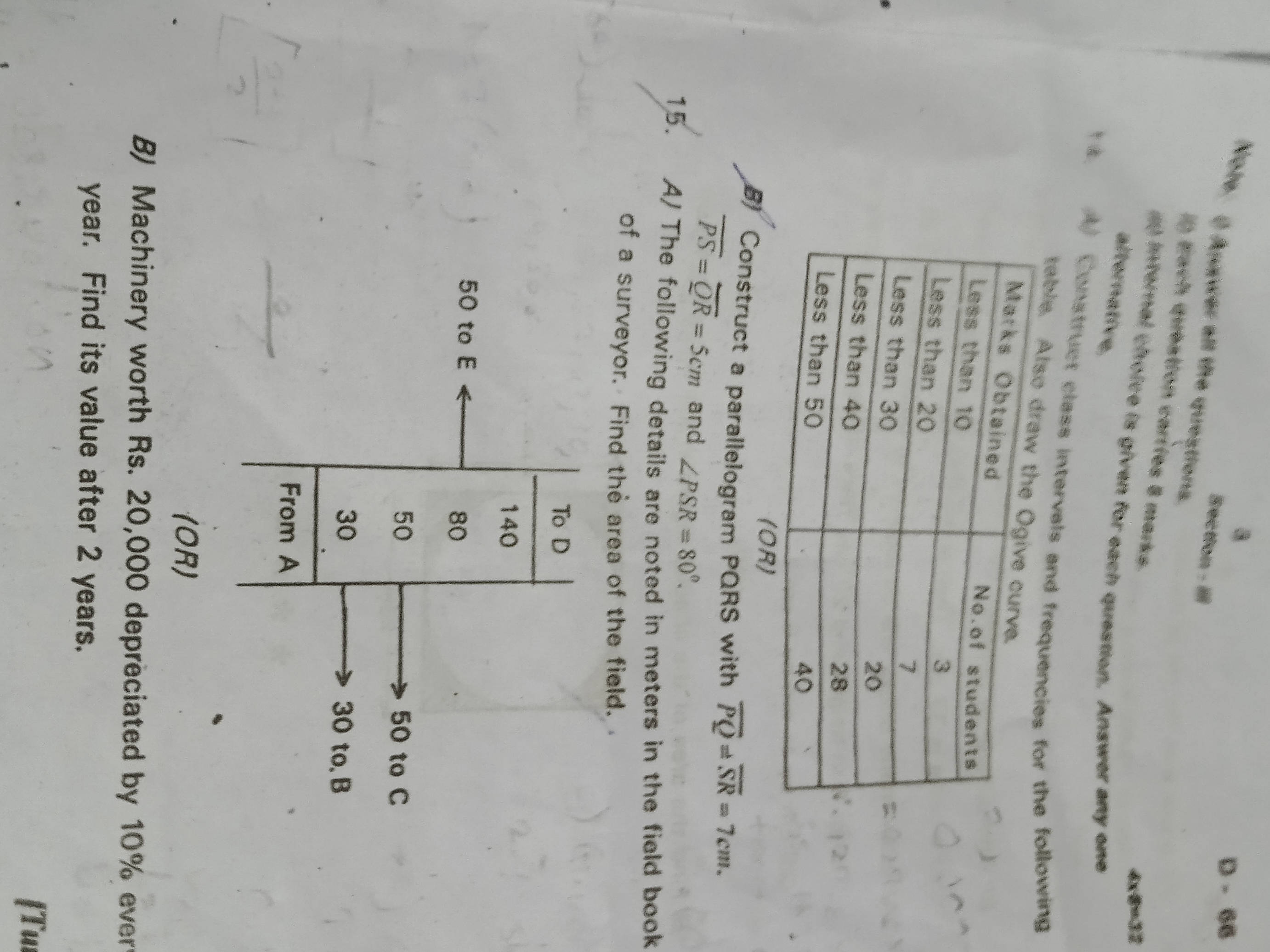 15. (OR) Construct a parallelogram PQRS with | StudyX