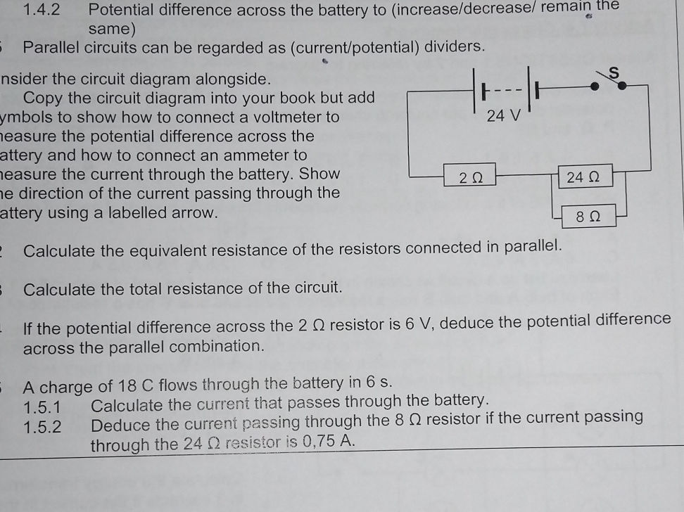 1. 4.2 Potential difference across the | StudyX