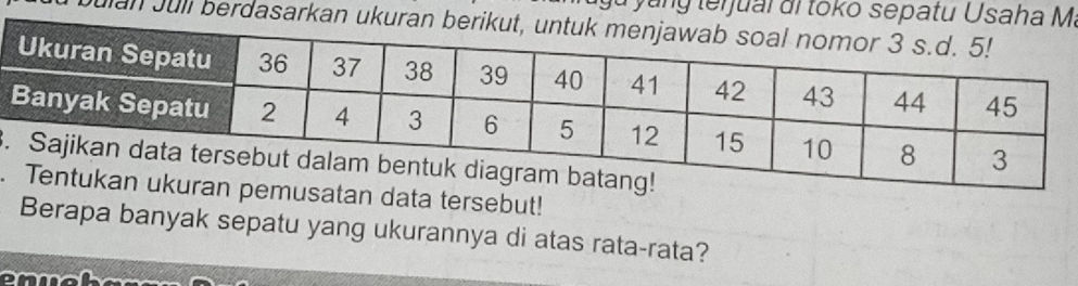 Ukuran Sepatu | 36 | 37 | 38 | 39 | 40 | 41 | StudyX