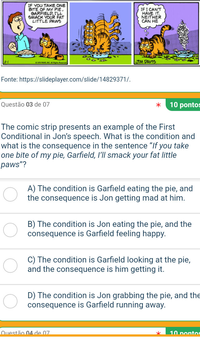 The comic strip presents an example of the | StudyX