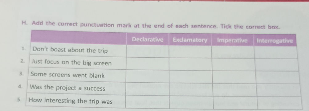 H. Add the correct punctuation mark at the | StudyX