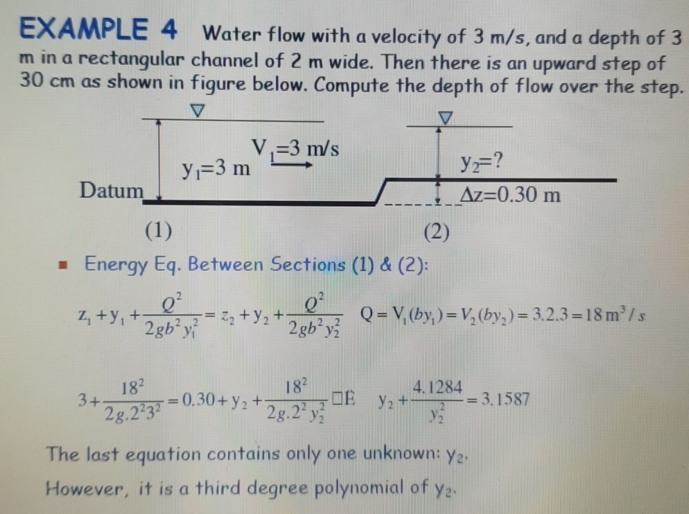 EXAMPLE 4 Water flow with a velocity of 3 | StudyX