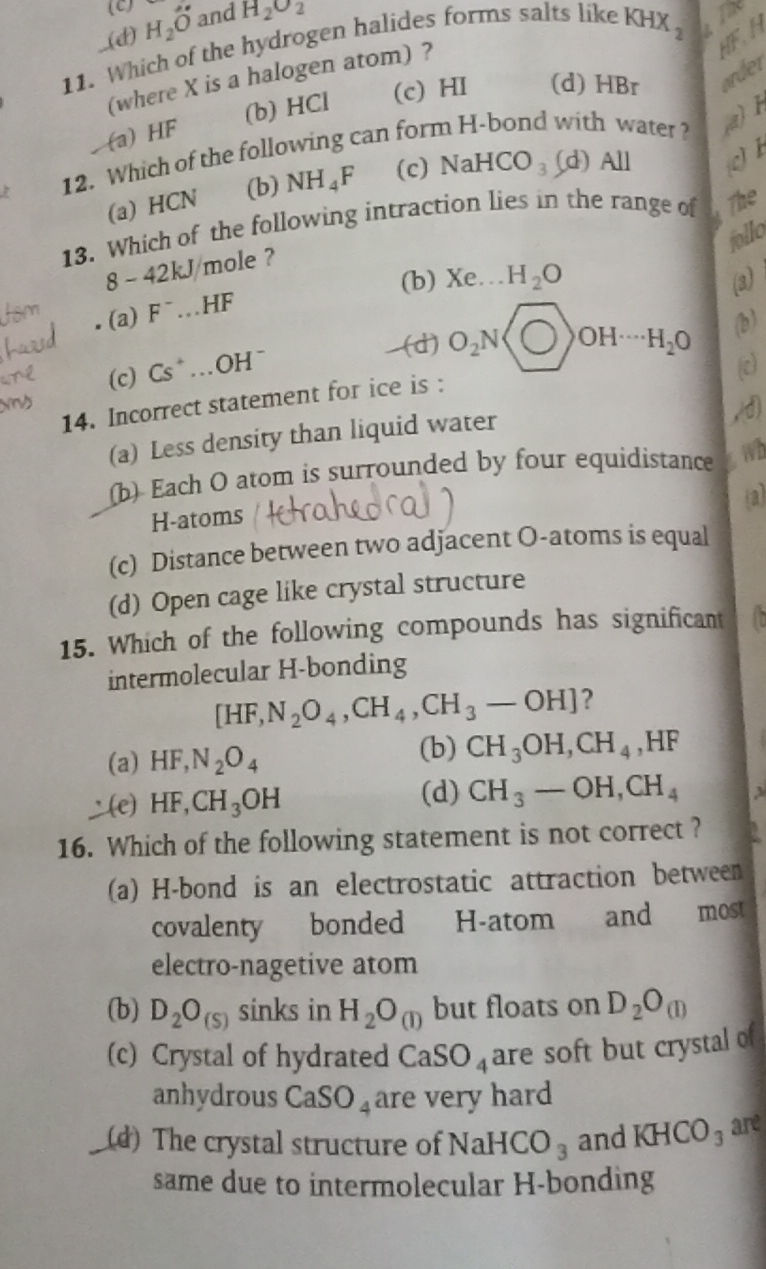 11. Which of the hydrogen halides forms | StudyX