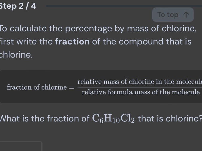 fraction of chlorine = {relative mass of | StudyX