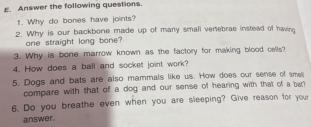 E. Answer the following questions. 1. Why | StudyX