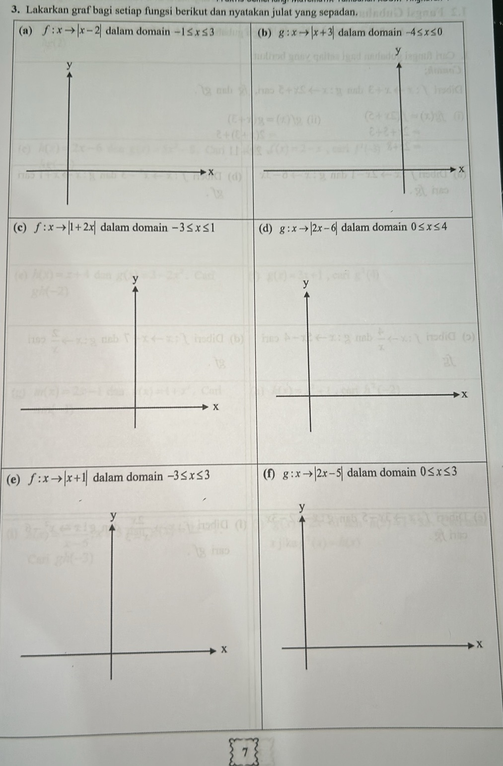 3. Lakarkan graf bagi setiap fungsi berikut | StudyX