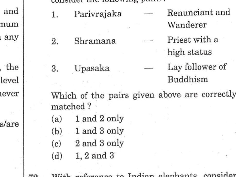 Consider the following pairs: 1. | StudyX