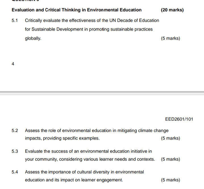 Evaluation and Critical Thinking in | StudyX