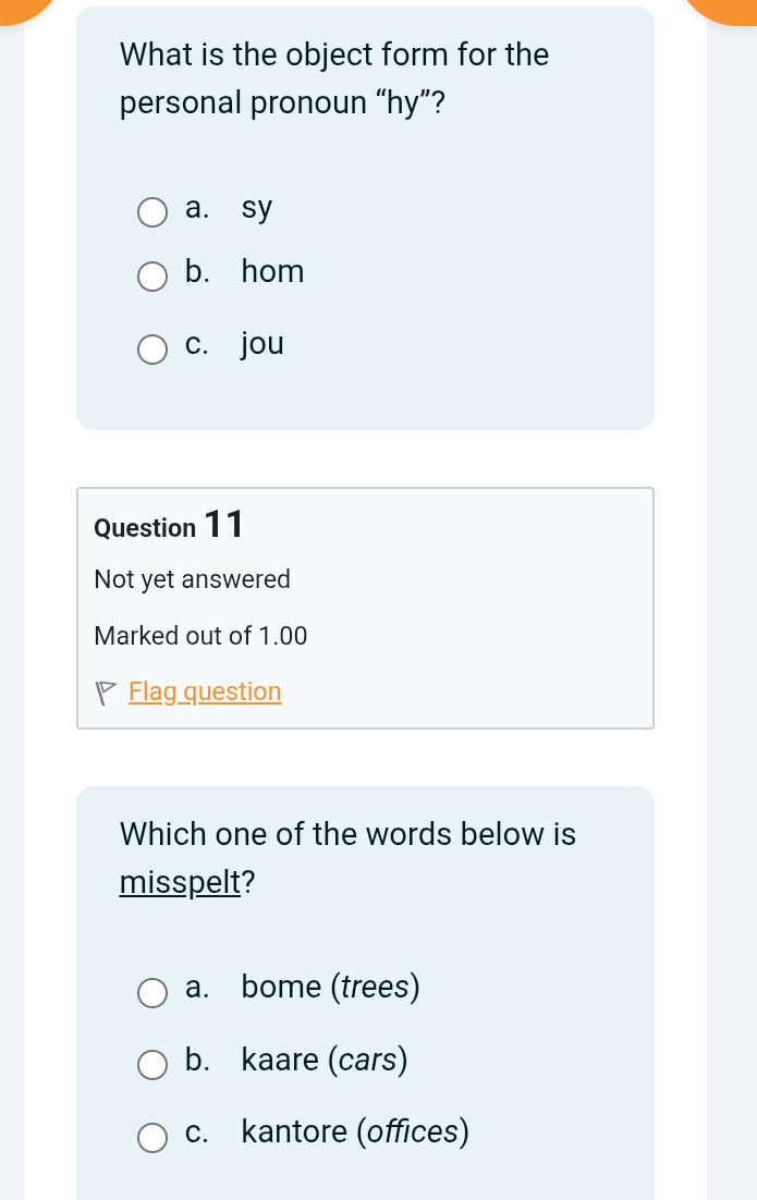 What is the object form for the personal | StudyX