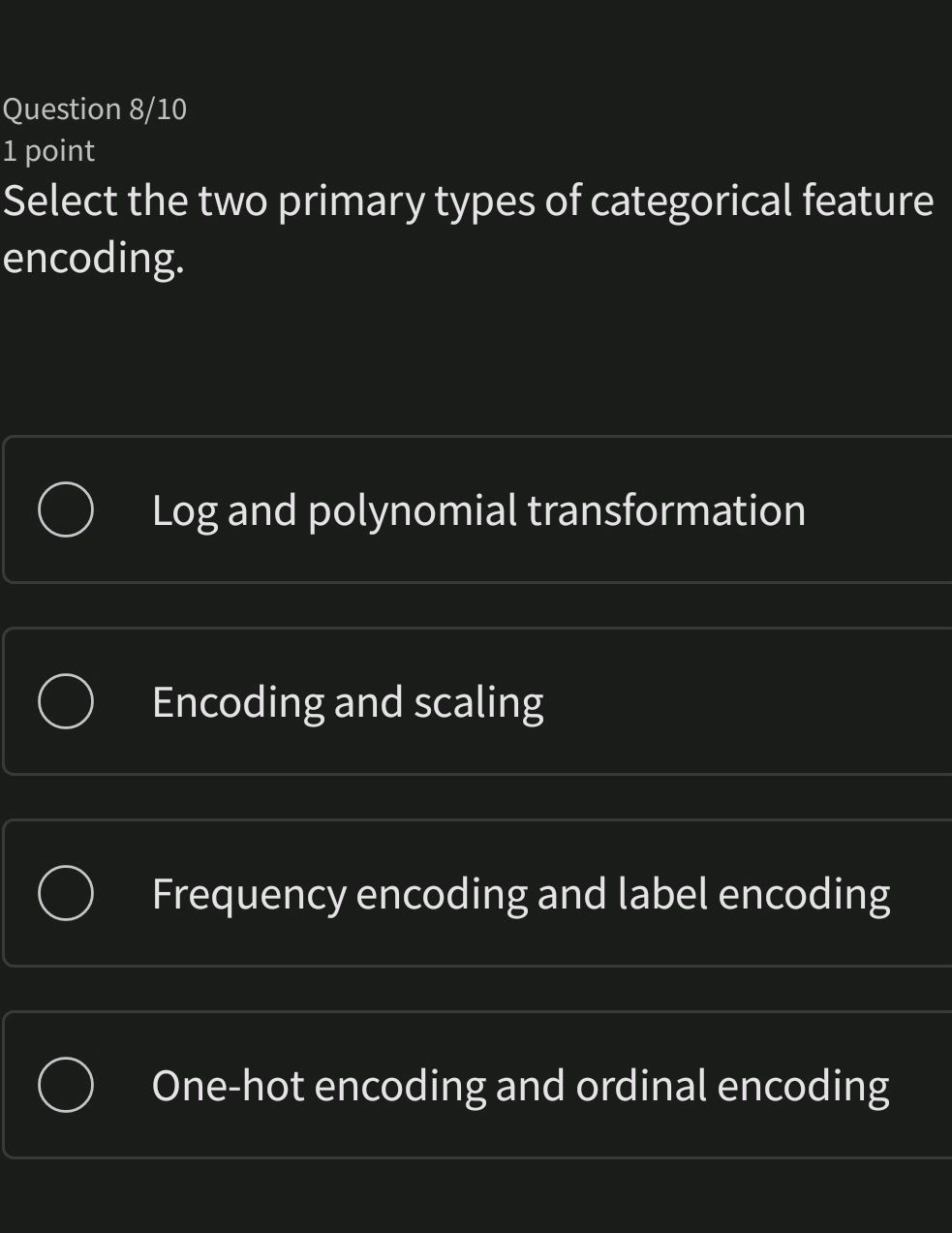 Select the two primary types of categorical | StudyX