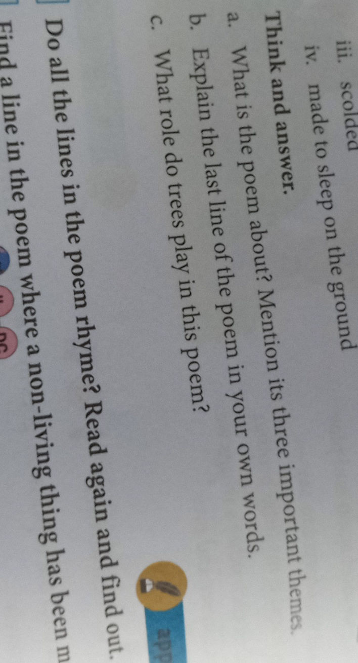 Think and answer. a. What is the poem | StudyX