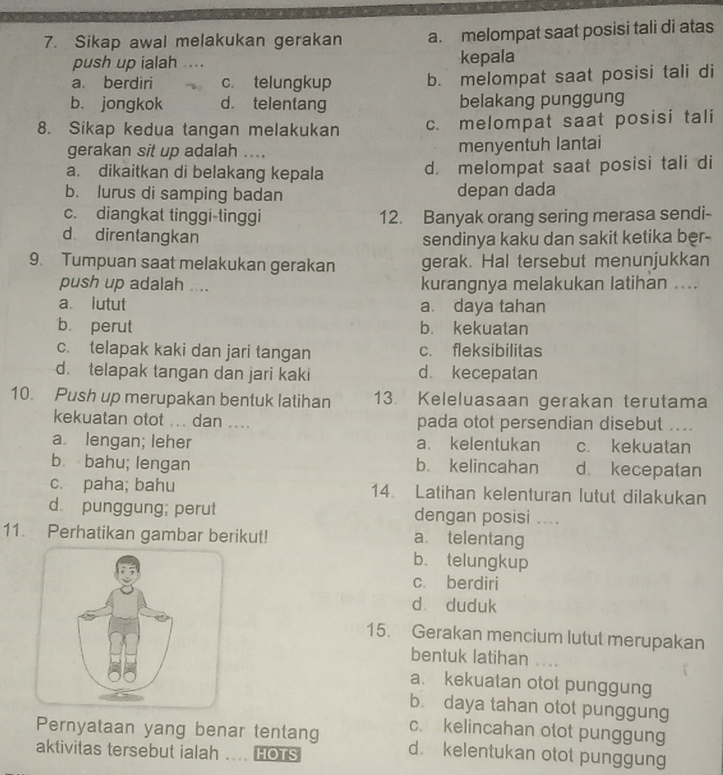 7. Sikap awal melakukan gerakan push up | StudyX