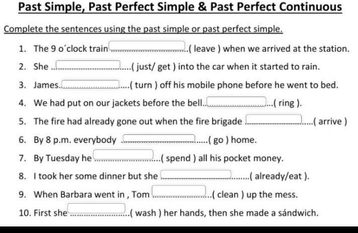 Complete the sentences using the past simple | StudyX