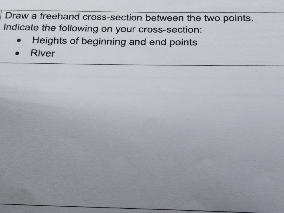Draw a freehand cross-section between the | StudyX