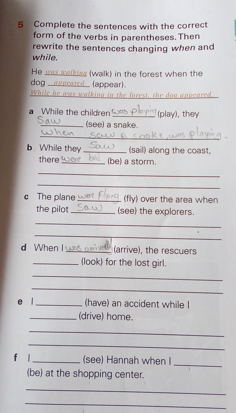 5 Complete the sentences with the correct | StudyX