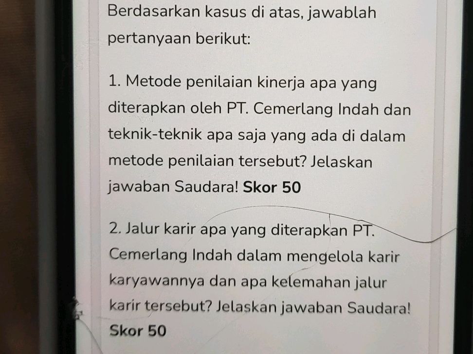 Berdasarkan kasus di atas, jawablah | StudyX