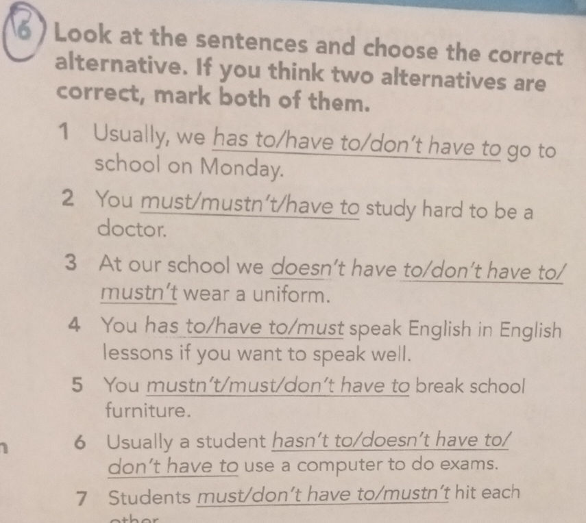 Look at the sentences and choose the correct | StudyX