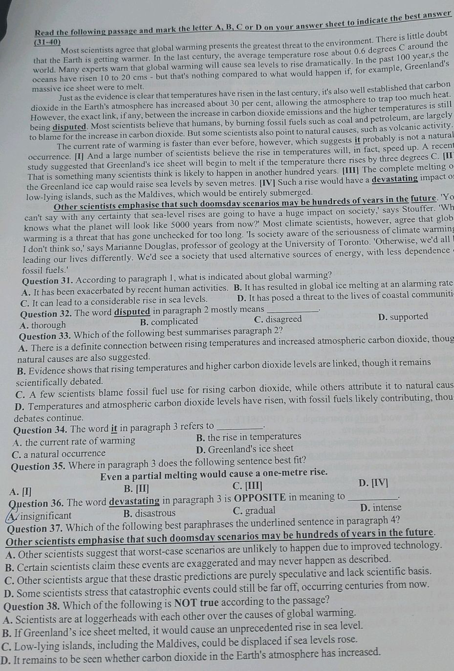 Question 31. According to paragraph 1, what | StudyX