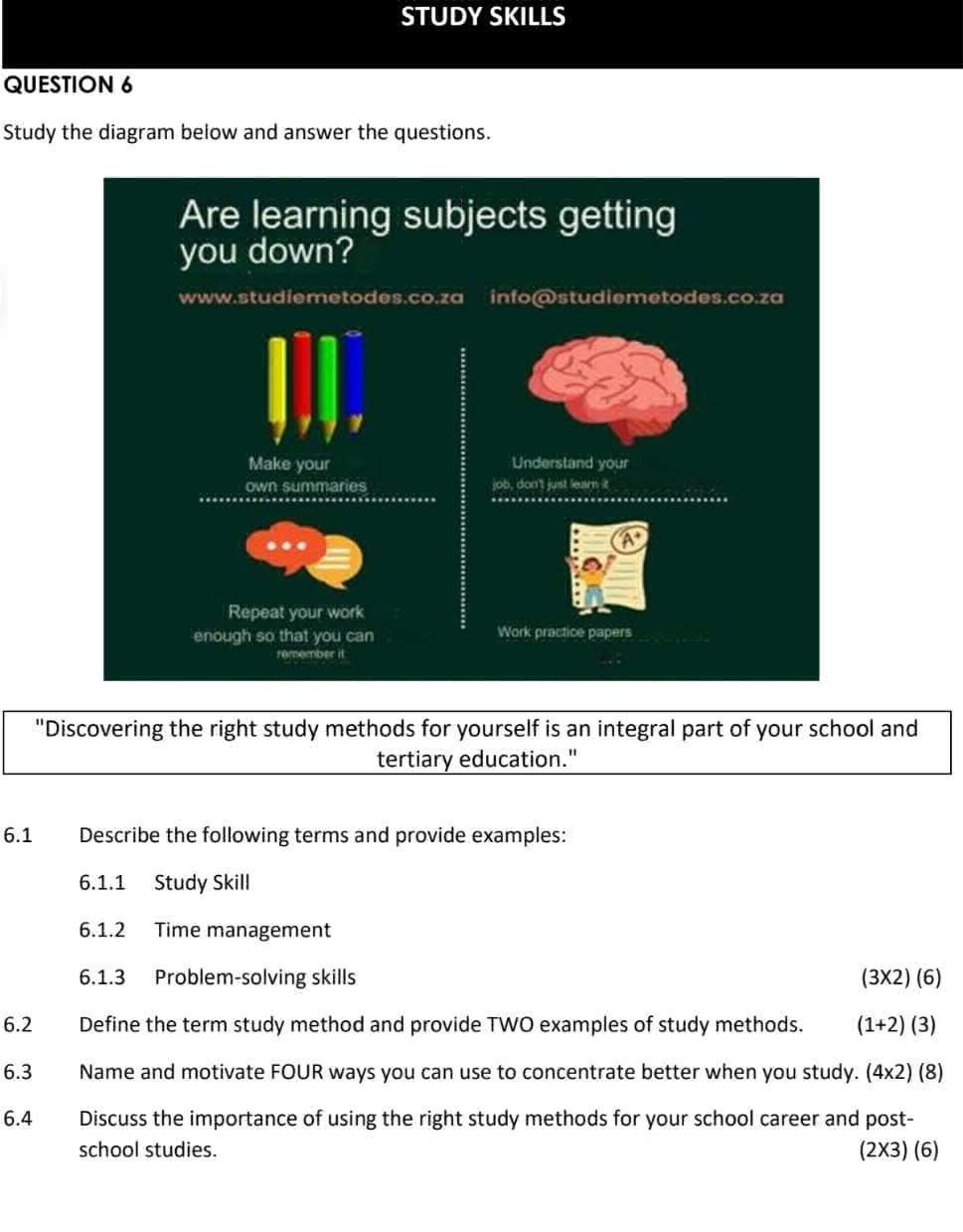 Study the diagram below and answer the | StudyX