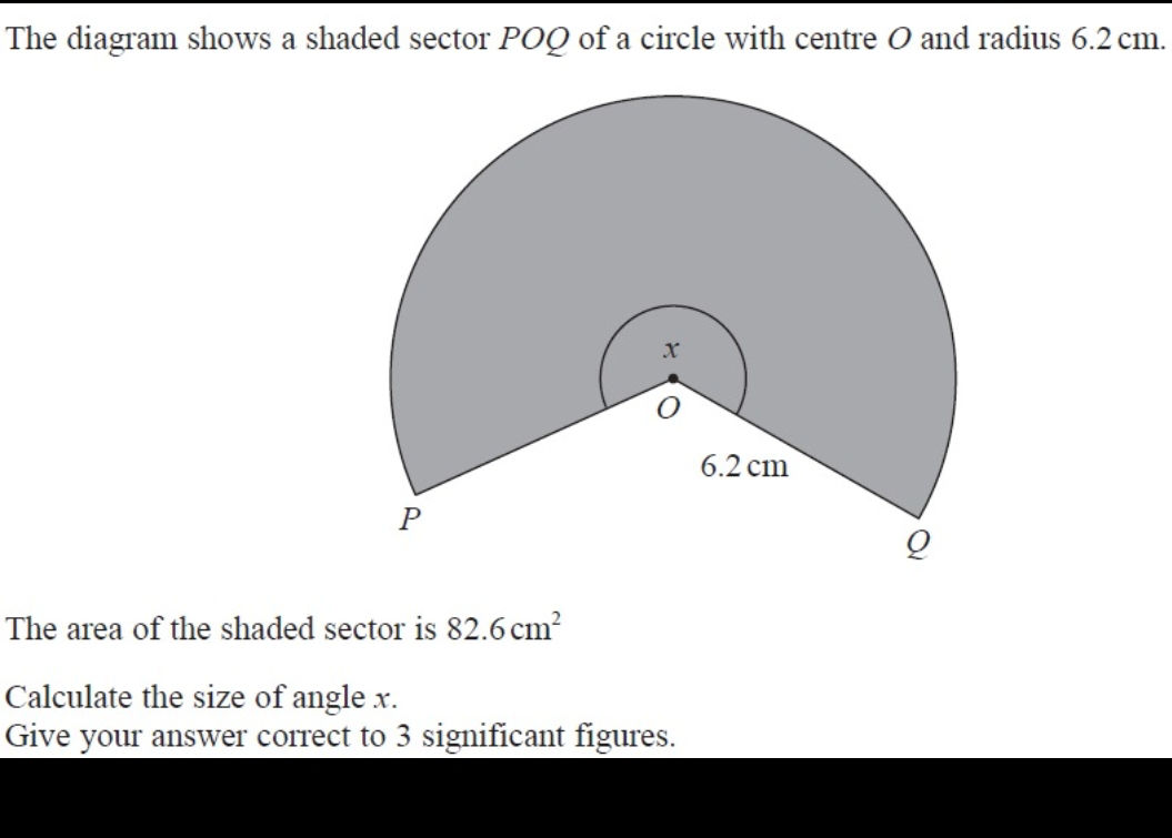 The diagram shows a shaded sector POQ of a | StudyX