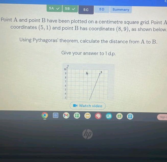 Point A and point B have been plotted on a | StudyX