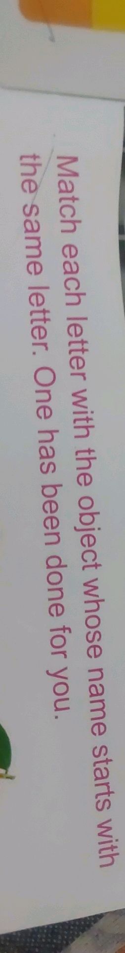 Match each letter with the object whose name | StudyX