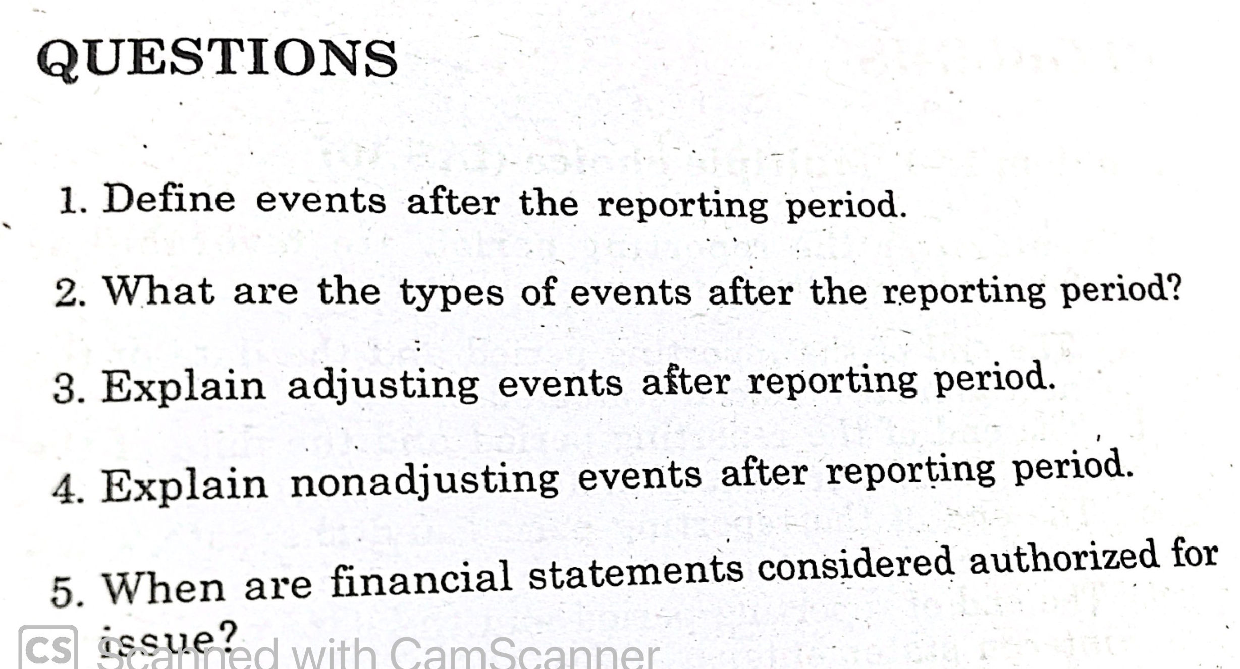 1. Define events after the reporting period. | StudyX