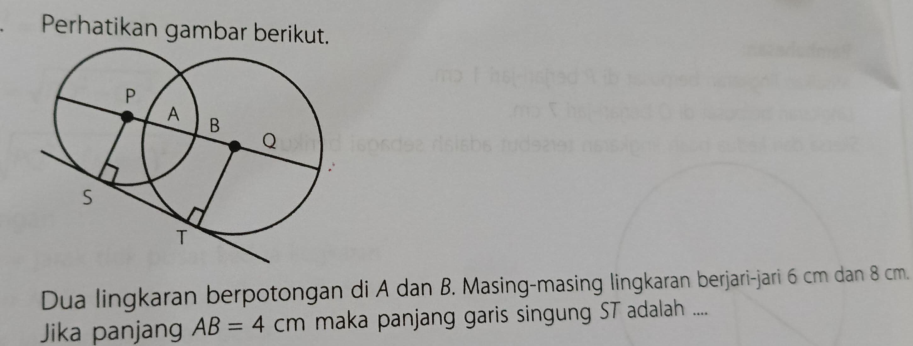 Perhatikan gambar berikut. Dua lingkaran | StudyX