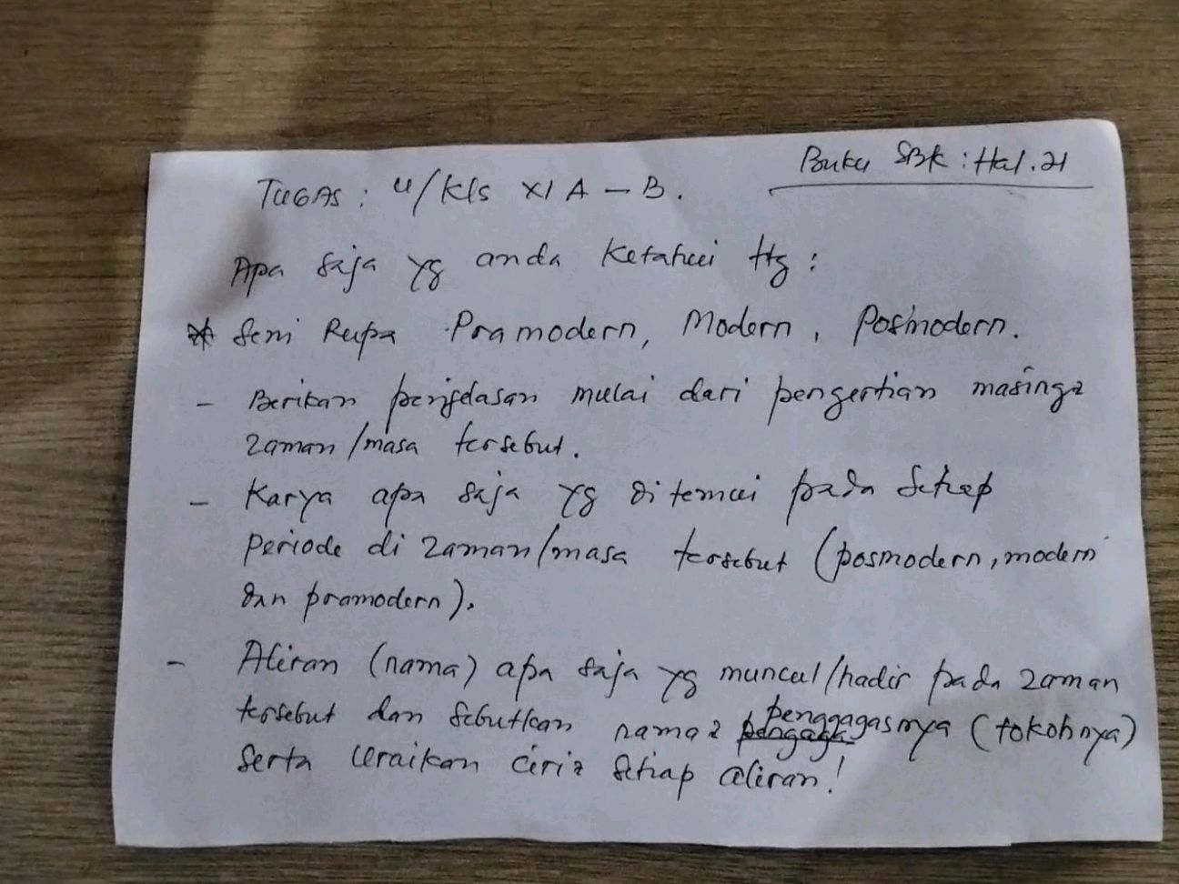 TUGAS: U/Kls XI A-B. Apa saja yg anda | StudyX