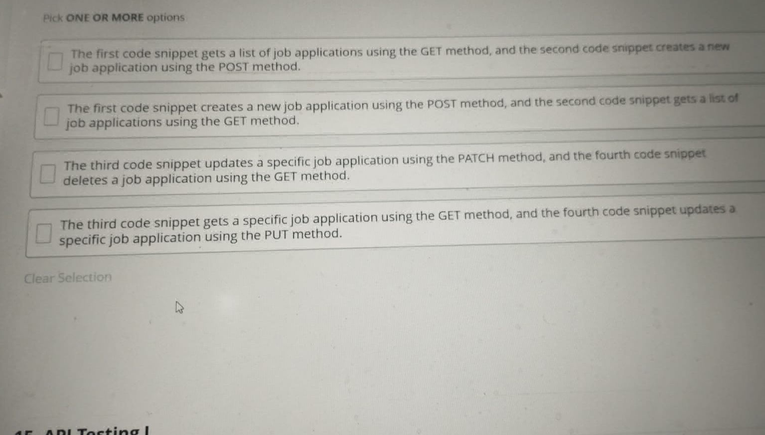 The first code snippet gets a list of job | StudyX